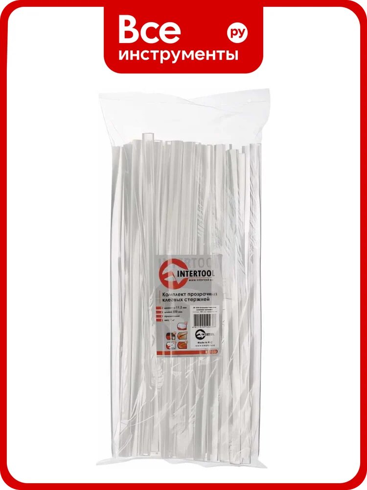 Комплект клеевых стержней прозрачных (1 кг; 11.2х300 мм) INTERTOOL RT-1026