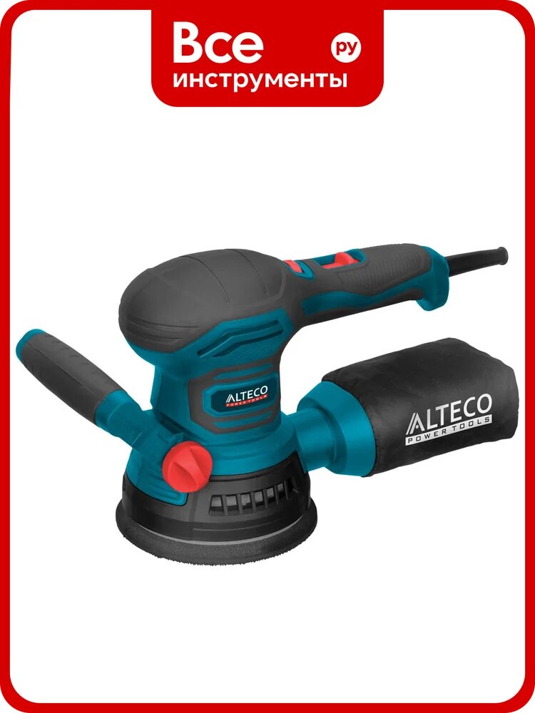 Эксцентриковая шлифмашина ALTECO EX 400-125 E 66548, предназначена для шлифовки, с щеточным двигателем и плавным пуском