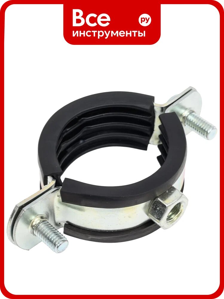Хомут Uni-Fitt 1 1/4" 40-45 мм с резиновым уплотнителем 852U5800 из оцинкованной стали с прочной гайкой