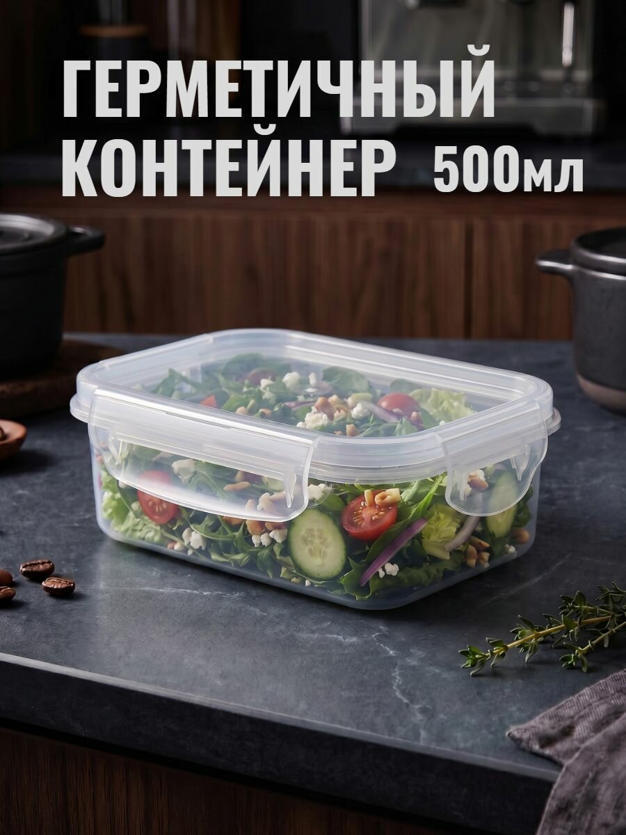 Контейнер для еды на защелках 0,5 л