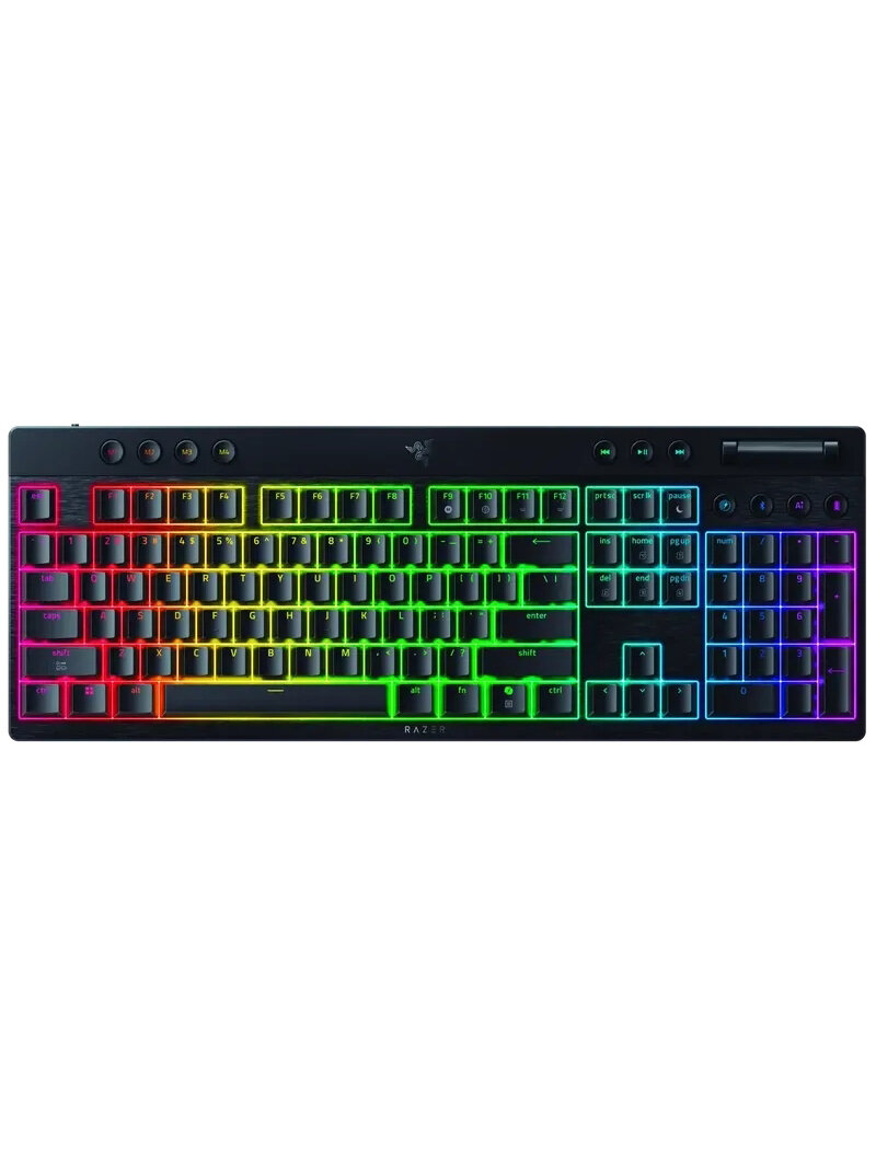 Razer BlackWidow V4 Low-Profile Hyperspeed Yellow Switch Razer Yellow Проводная механическая игровая клавиатура, английская раскладка, черная