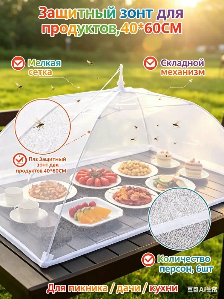 Защитный зонт для продуктов, 1 предм. на 6 перс.