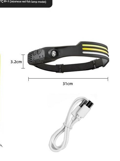 Налобный фонарь COB с датчиком жестов, для велоспорта на открытом воздухе, USB-перезаряжаемый, для ночного бега, мощный