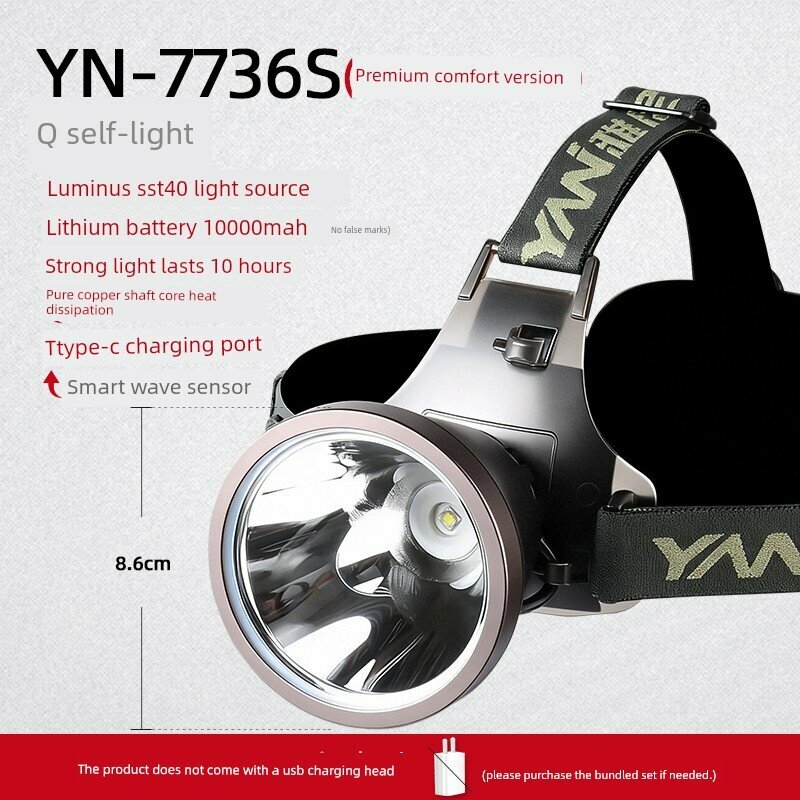 Yanni 7736S фара сильный свет перезаряжаемый ультра-яркий налобный фонарик дальнего действия уличный сверхдлительный