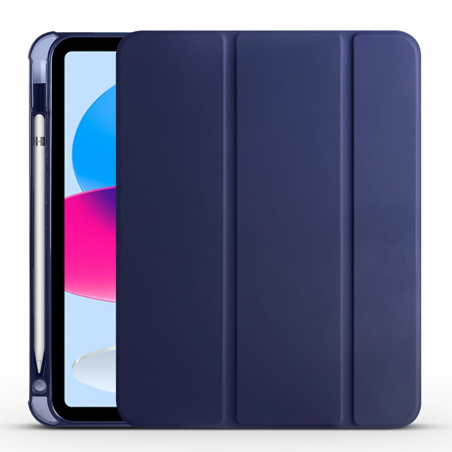 Чехол iPad A16 (A3354 A3355 A3356) iPad 10 (A2757 A2696 A3162 A2777) с держателем для стилуса темно-синий