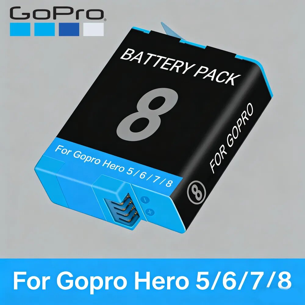 Аккумулятор для GoPro 8, полностью совместим с Hero 8/7/6/5, полная декодировка без всплывающих окон, модель AHDBT-801 для экшн-камер