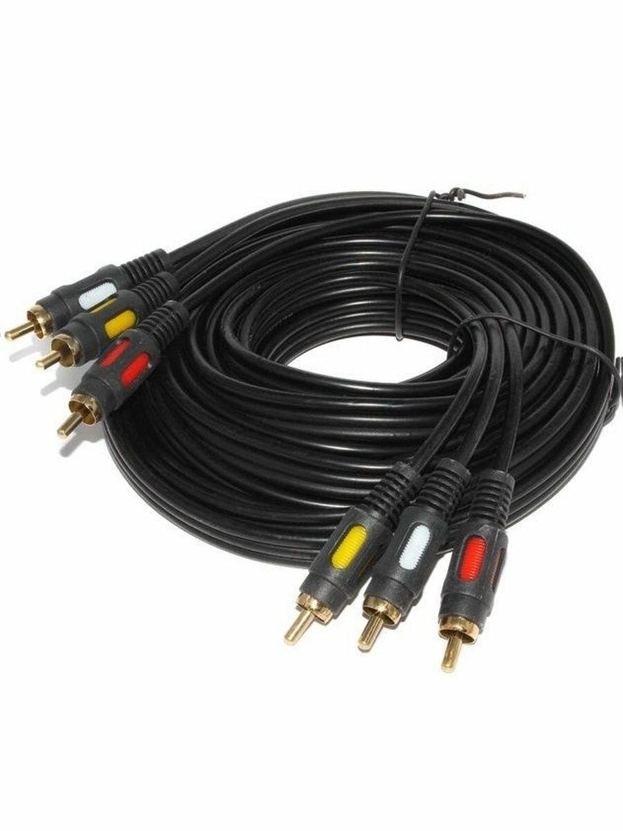Кабель компонентный 3 x RCA (Тюльпан) - 3 x RCA (Тюльпан), 5 метров