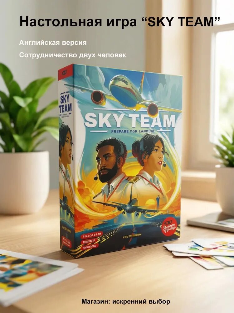 Настольная игра SKY TEAM, английская версия, совместная игра для двух игроков