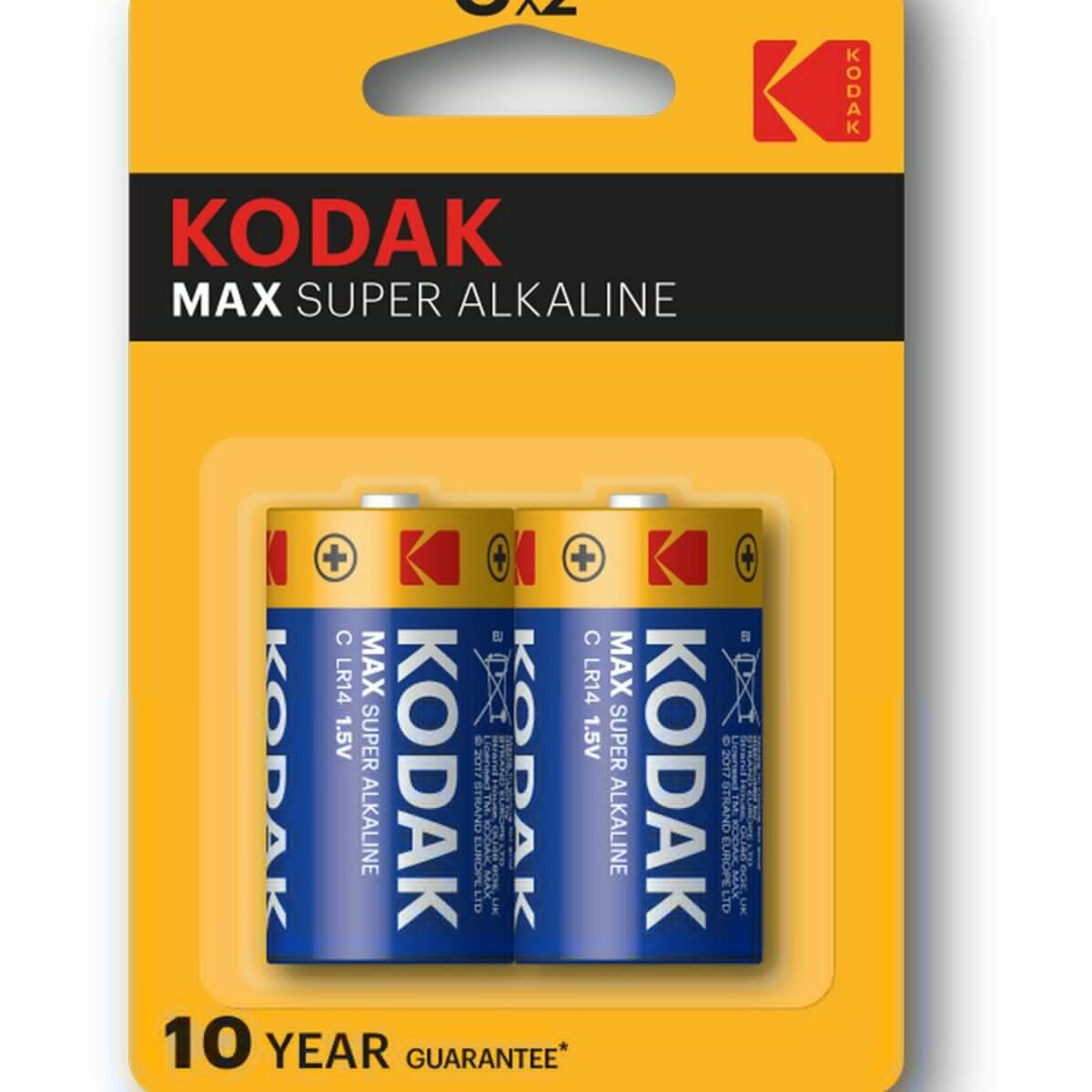 Батарейка Kodak Max Super Alkaline C (LR14, 14А) (блистер, 2шт.) (Б0005123)