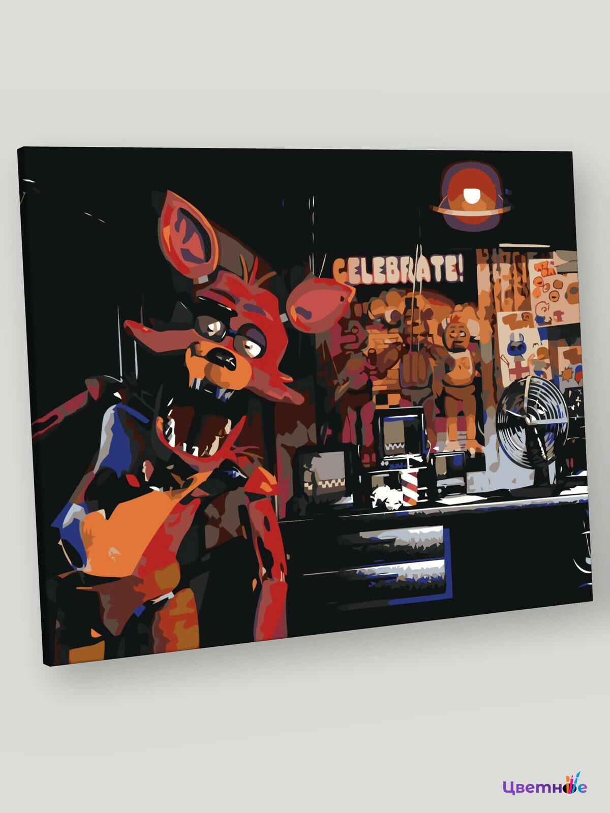Картина по номерам на холсте с подрамником "Фнаф Five nights at Freddy's Фокси 2" Раскраска 40х50 см, Игра Кино Животные