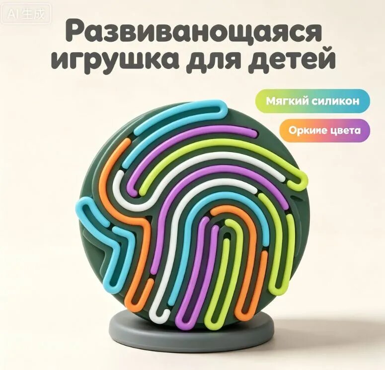 Силиконовая сенсорная доска лабиринт, антистресс игрушка для детей и взрослых