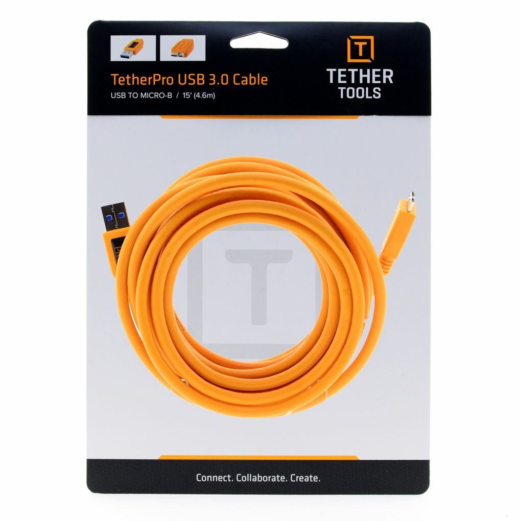 Кабель Tether Tools TetherPro USB 3.0 to Micro-B 4.6m Orange (CU5454)