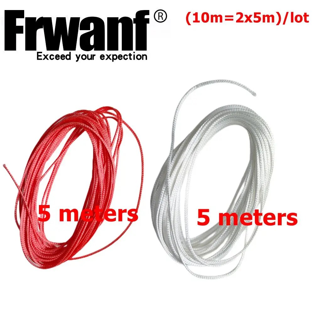 Плетеная рыболовная леска Frwanf 10 м, 16-прядная, белая, из Белый, 10M-1.40mm-400LB, Red White