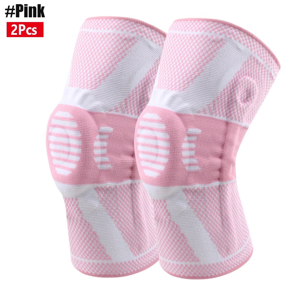 Наколенники SPOSAFE компрессионные 1/2 с гелевой подушечкой Розовый, M, Pink-2Pcs