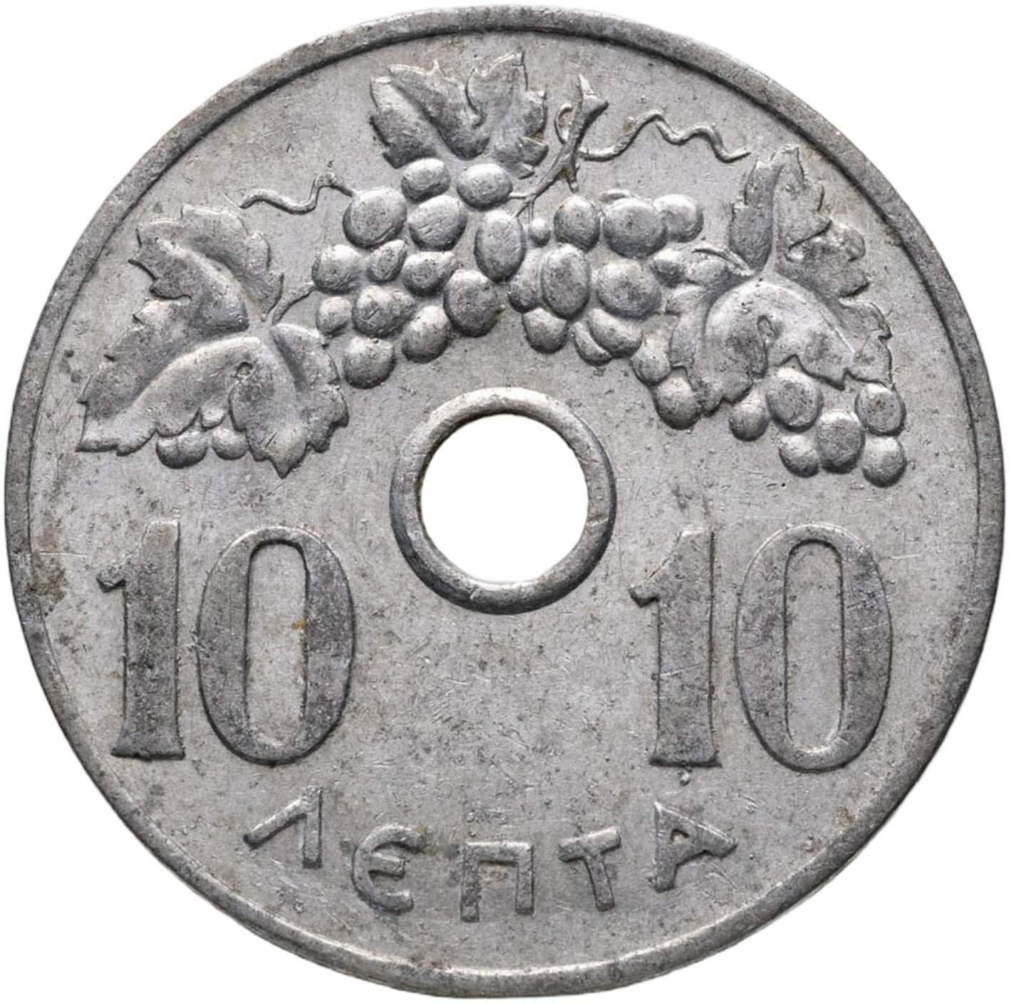 Греция 10 лепт 1966, Алюминий, в сохранности XF