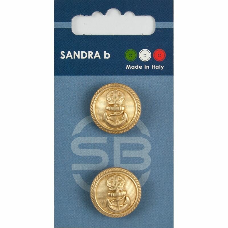 Пуговицы Sandra b "Якорь", золотистые, на ножке, 2 шт