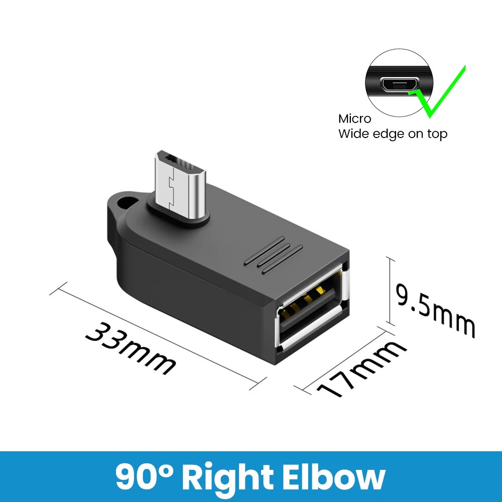 Адаптер Olaf Micro USB-USB OTG, угловой переходник Micro USB (штекер) на USB (гнездо), конвертер C