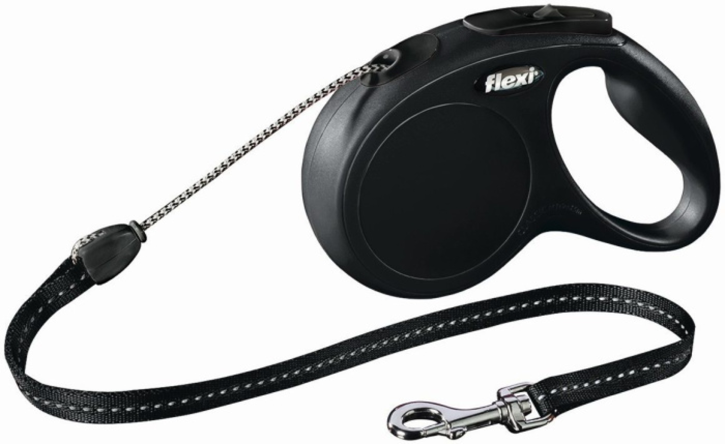 Поводок рулетка для собак Flexi / Флекси Classic М трос, черный, длиной 8м, нагрузка до 20кг / товары для животных