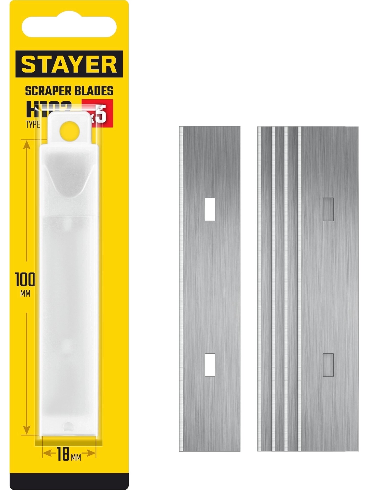 Сменное лезвие для скребка 08515 STAYER 100 мм, 5 шт