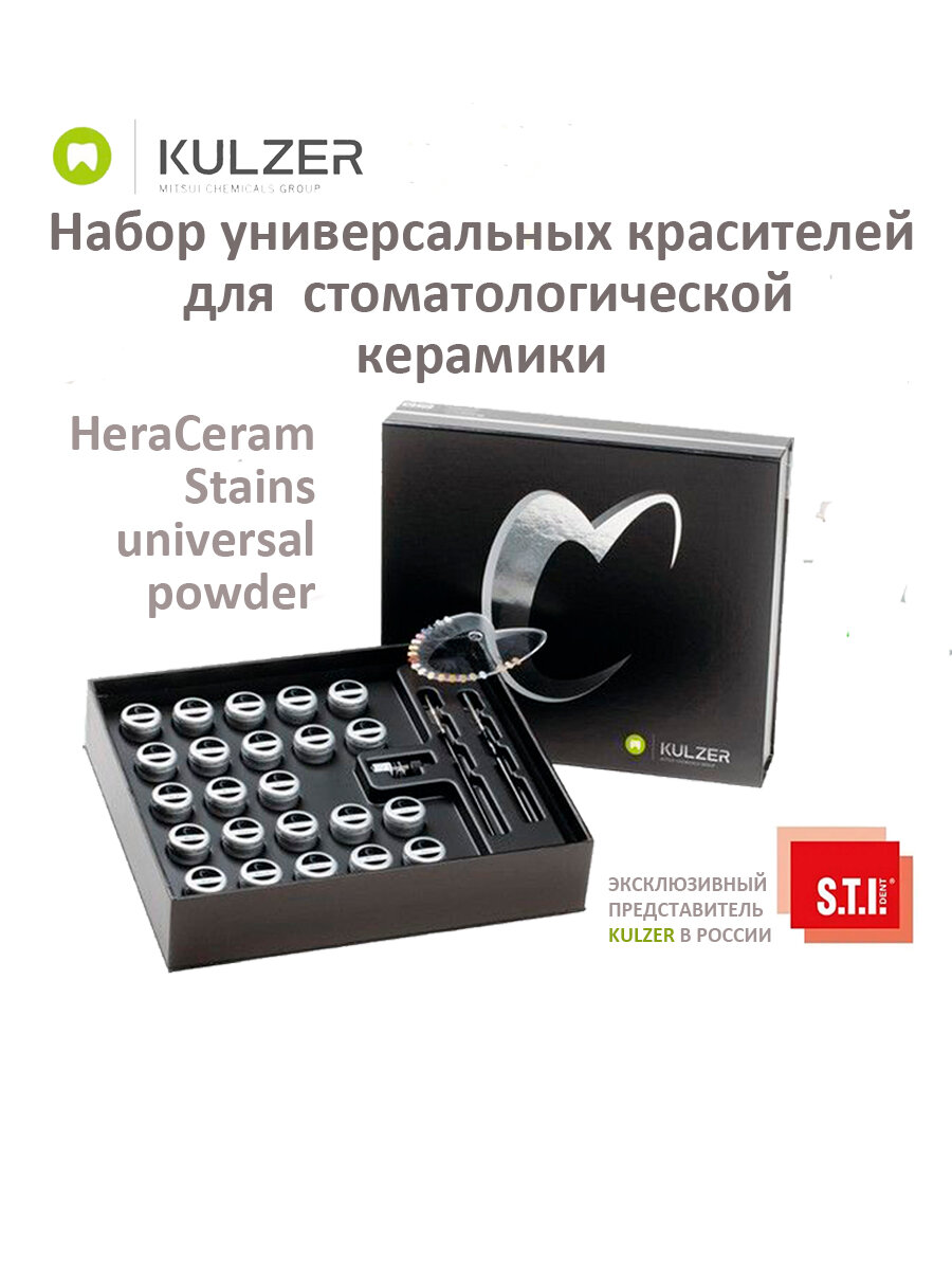 Набор красителей HeraCeram, для металлокерамики/лития/циркония, флюоресцентный