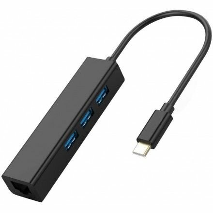 USB-C 3-х портовый концентратор USB 3.0 с RJ45 Gigabit LAN