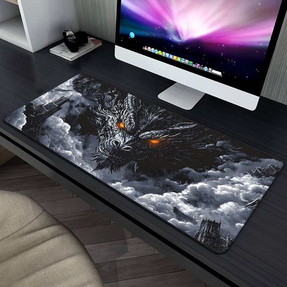 Коврик для мыши с драконом 60x30 см, игровой аксессуар для клавиатуры, офисный коврик для компьютера и ноутбука