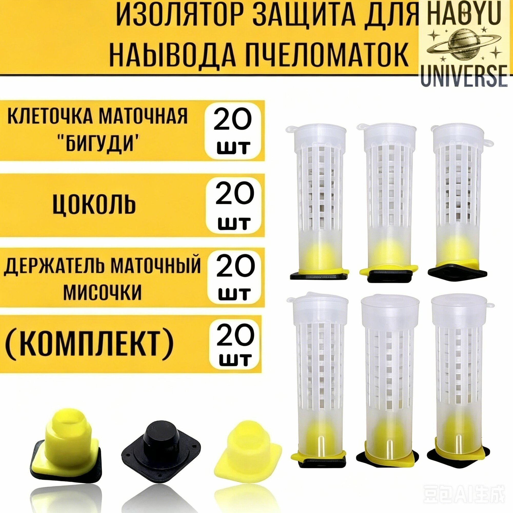 20 шт Колпачок маточный для пчел/Изолятор для вывода пчеломаток пчеловодство инструмент для разведения пчеломаток маточник
