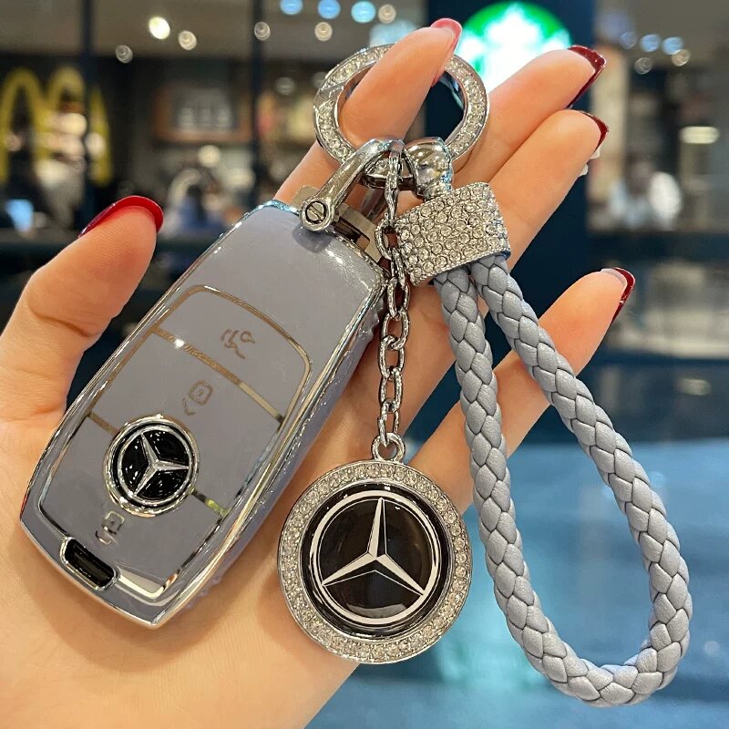 Авторучка Mercedes-Benz A-Style серо-голубого цвета с косой веревкой и логотипом