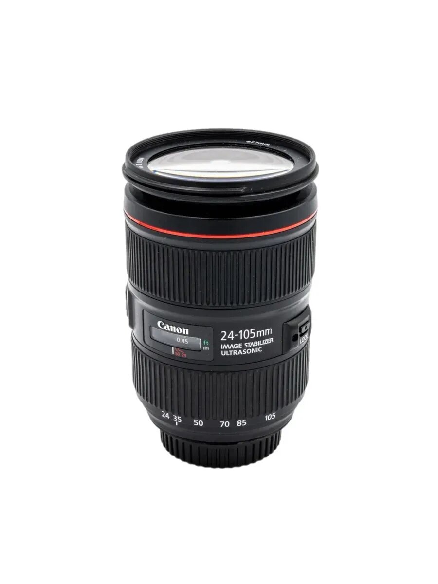 Объектив CANON EF 24-105 mm f/4 L IS USM, для фото и видеотехники, чёрный