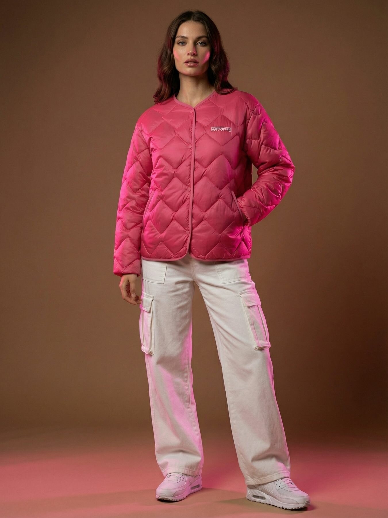 Куртка JUST CLOTHES Весна-лето 2025, размер 44, фуксия — фото 1