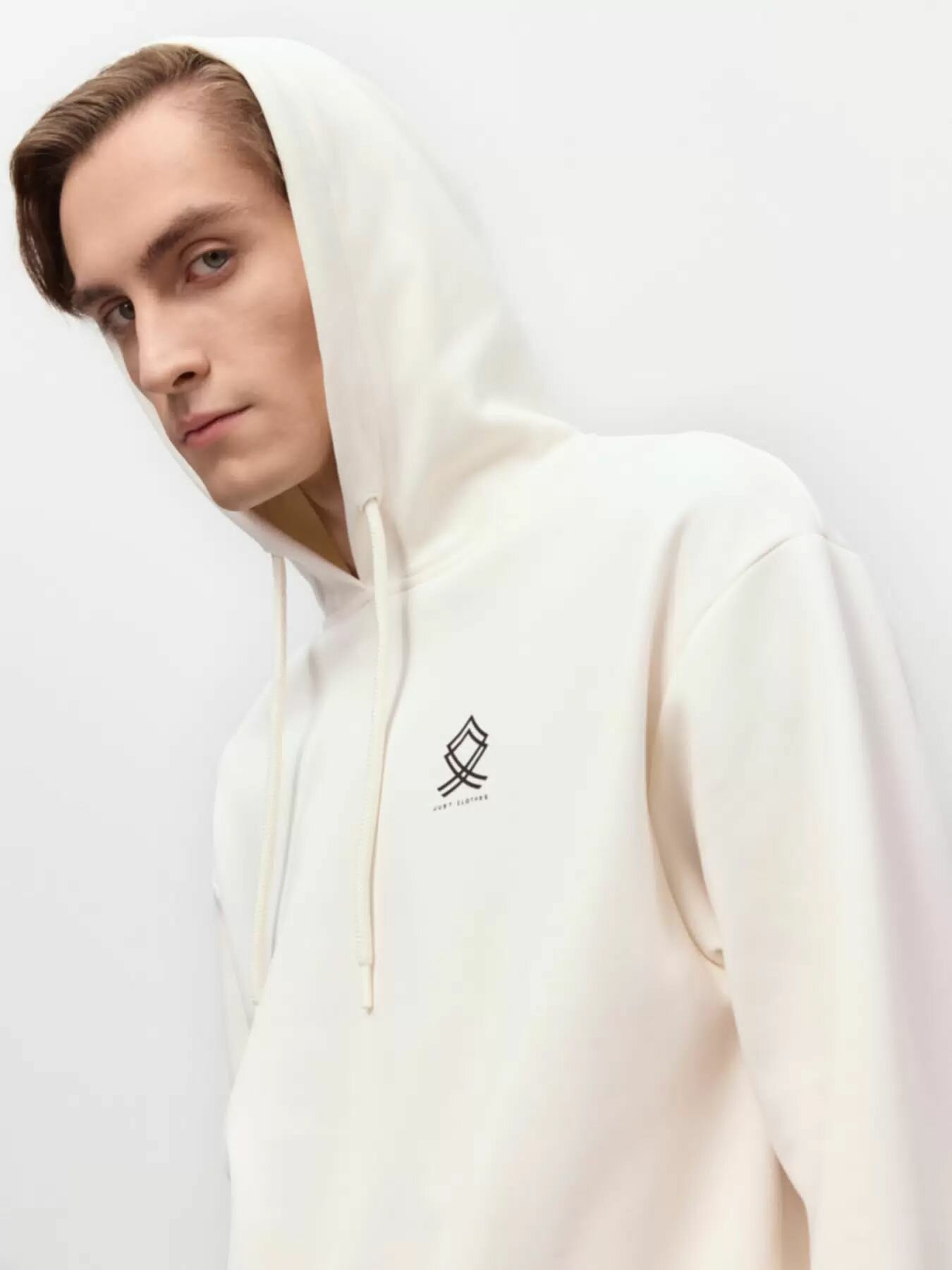 Худи JUST CLOTHES Весна-лето 2025, размер S, , молочный — фото 1