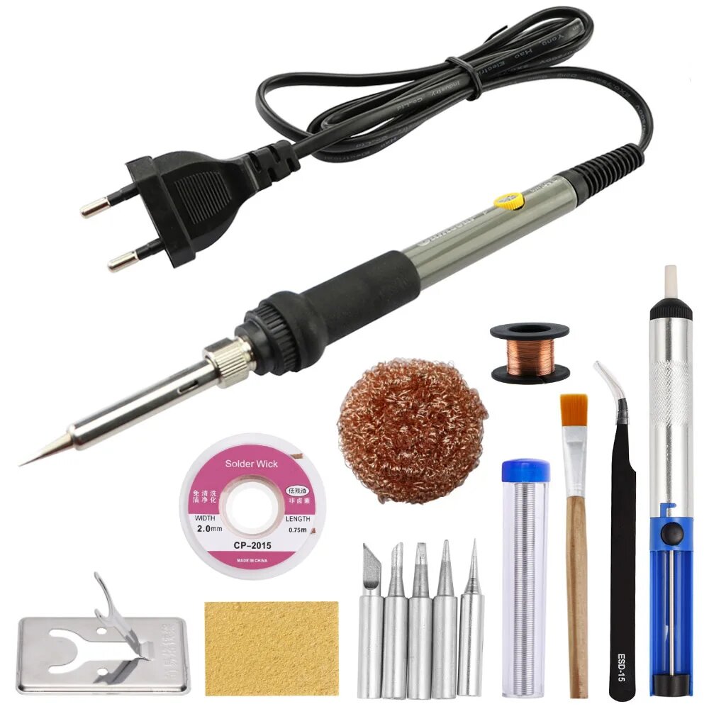 Электрический паяльник SumSour soldering iron 60 Вт 110V US Plug, 60W Gray SET-3