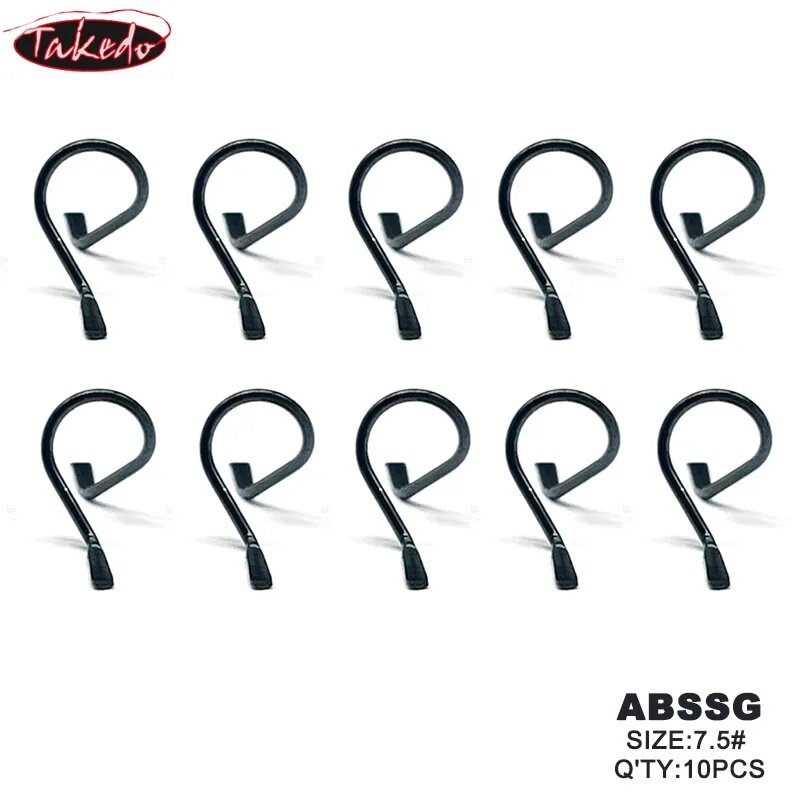 TAKEDO кольца-направляющие для нахлыстовой удочки Size7.5 Black 10PCS