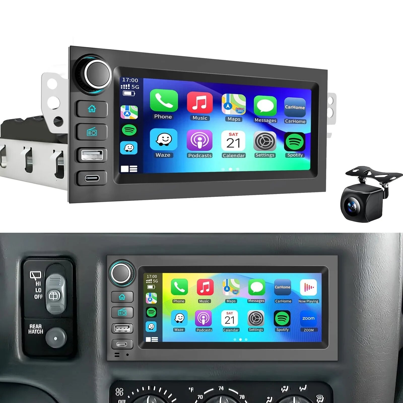 Автомагнитола с GPS и Apple CarPlay для GMC Chevy Tahoe Yukon Suburban 1995-2002 годов 4Core 4G 64G