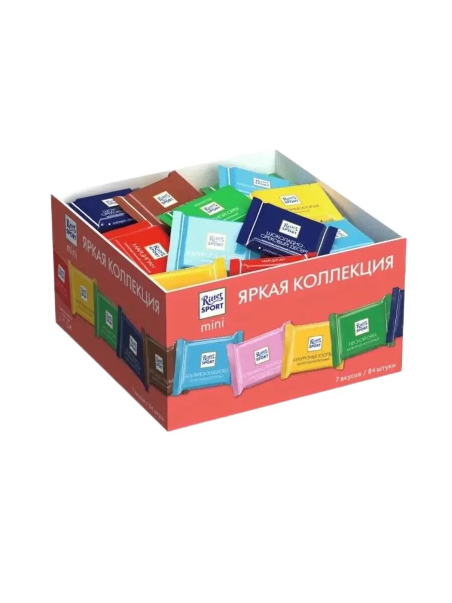 Ritter sport Набор mini шоколада яркая коллекция 7 вкусов, 1400 г