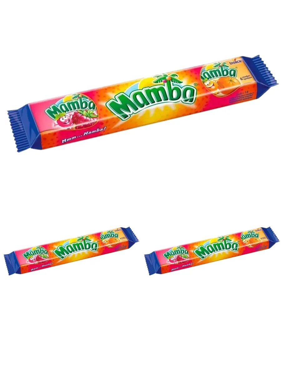 Mamba Конфеты жевательные ассорти вкусов, 3 шт по 79,5 г