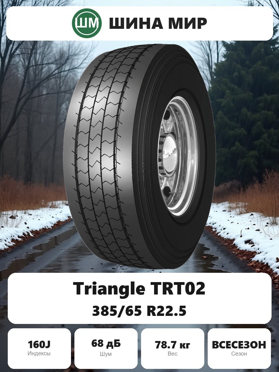 Грузовая шина Triangle TRT02 385/65 R22.5 160J Всесезонная Нешипованная