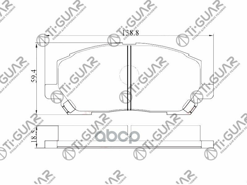 Тормозные колодки /передние комплект 4шт /керамические /TI-GUAR для LEXUS RX300, Toyota Highlander 2000-2007, Kluger 2000-201.