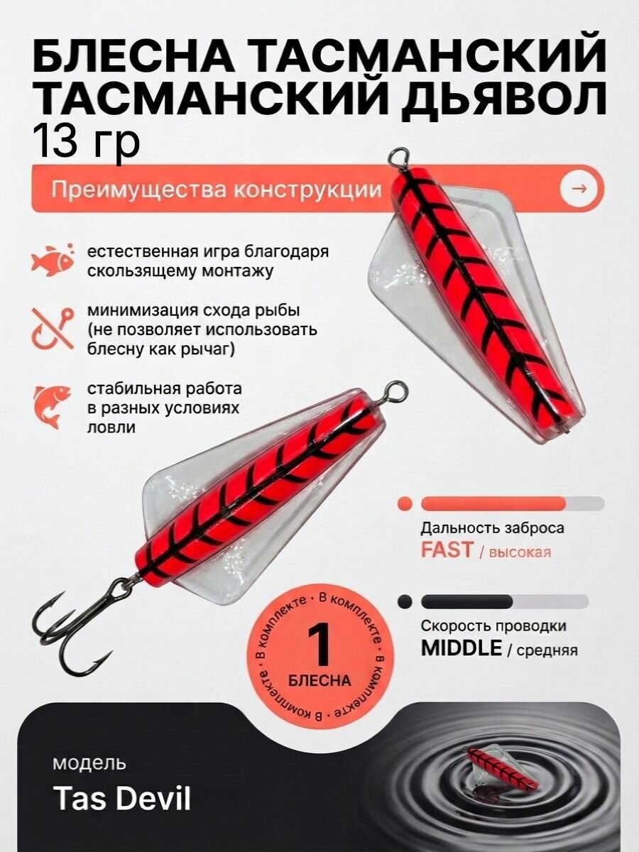 Блесна приманка на хищника Тасманский дьявол 13.5гр