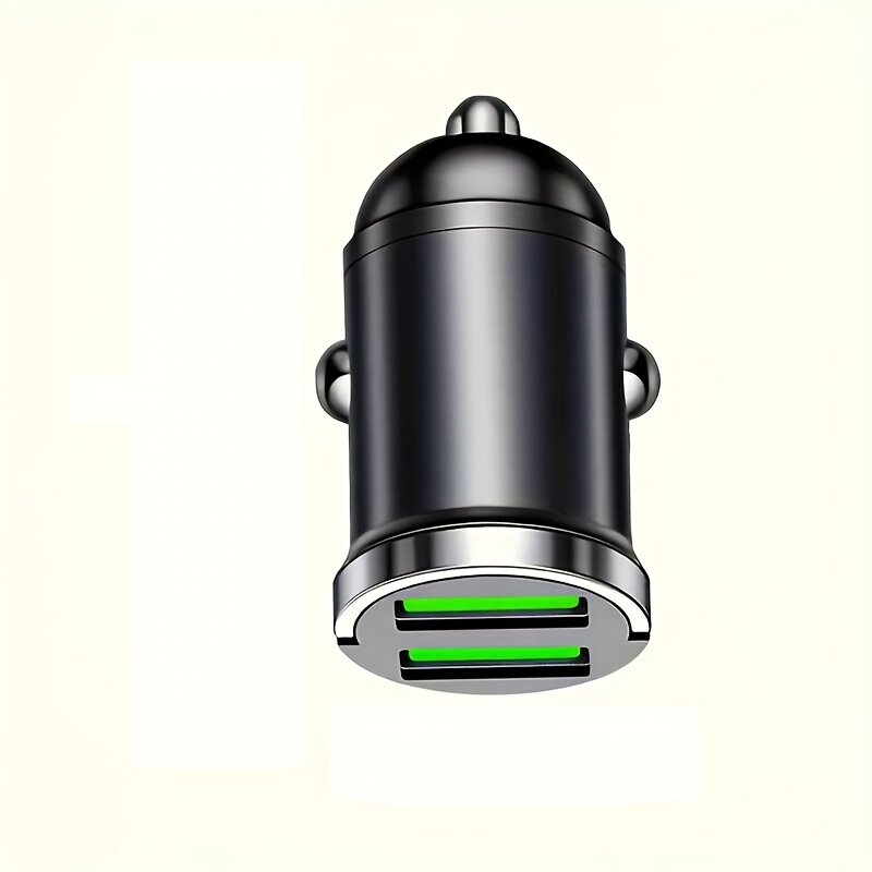 Двухпортовое автомобильное USB-зарядное устройство, быстрая зарядка 5А, 2 порта, 12-24 В, переходник мама-папа, черный, для путешествий и подарков