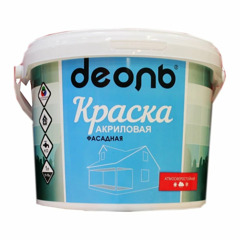 Краска акриловая деоль Фасадная Красный кирпич, матовая 9 л 00032711
