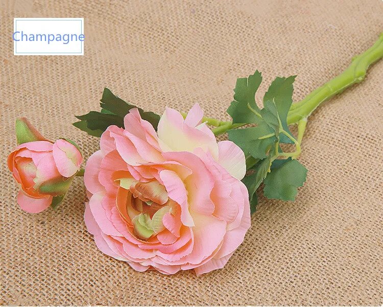 Искусственные цветы лотоса и пиона из шелка, 2 штуки champagne pink