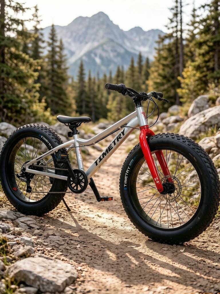 Велосипед горный фэтбайк TIMETRY ORIGINAL TT217, 24" колеса, алюминиевая рама, серый
