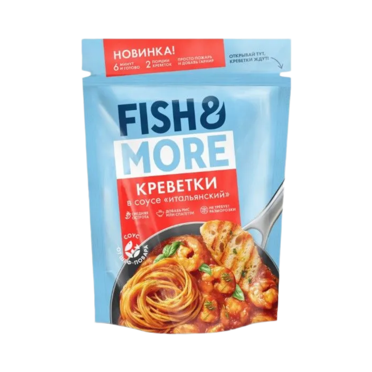 Креветка Ваннамей очищ. в соусе Итальянский с\м 0,4кг*8 1/3,2кг Fish&More