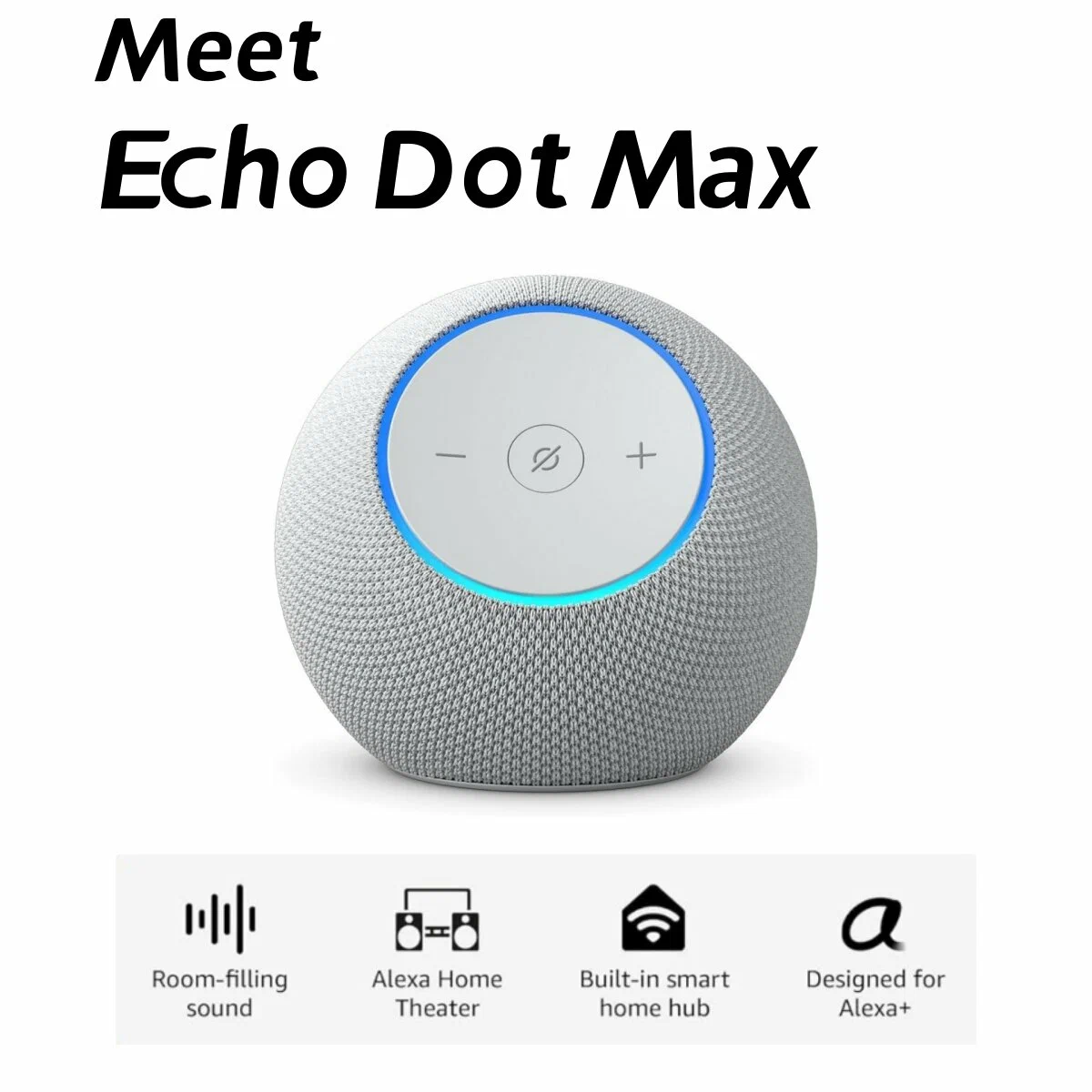 Умная Колонка Echo Dot Max Пятое поколение Alexa+ (Алекса) — белый