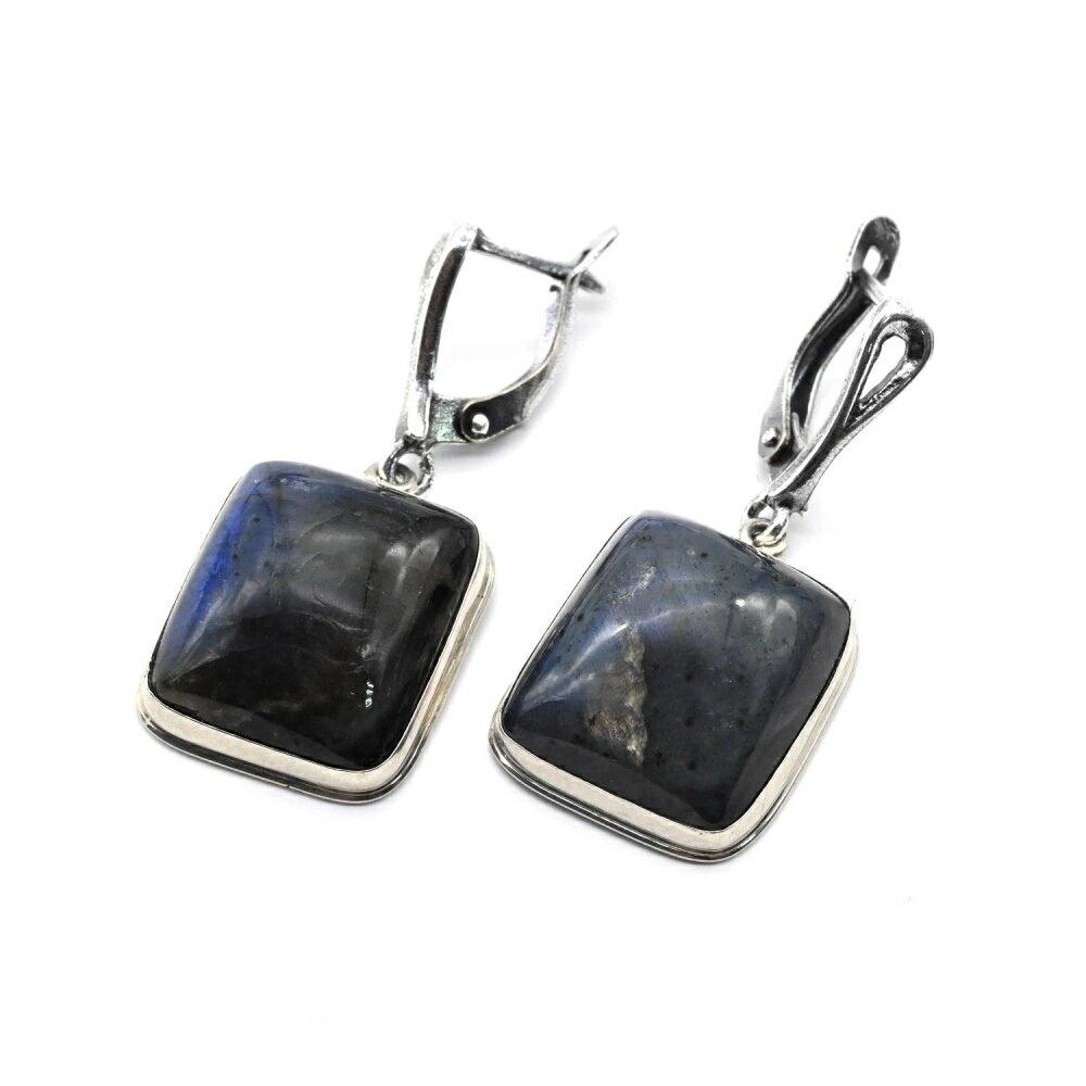 Серьги, лабрадорит