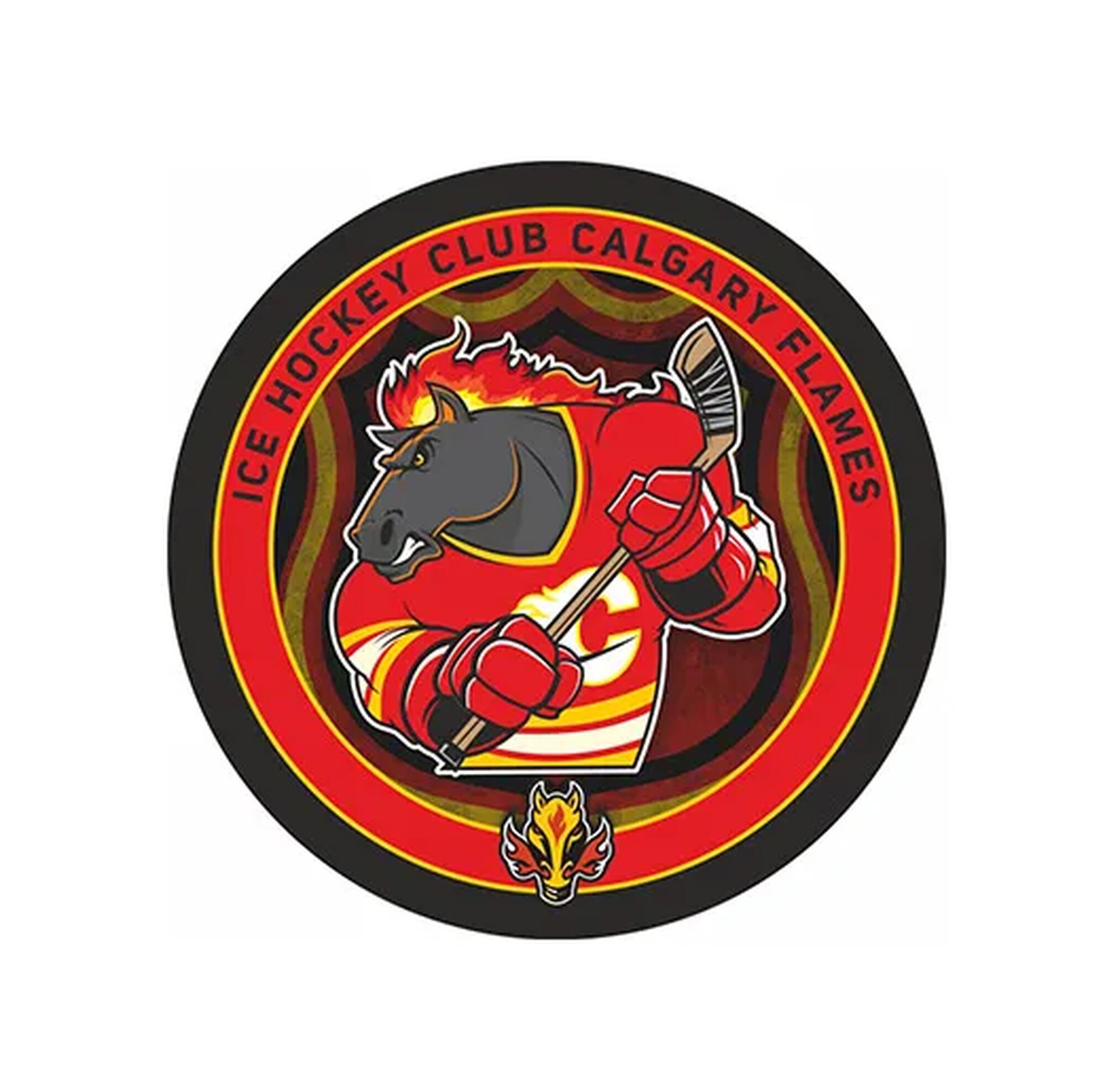 Шайба Rubena НХЛ Mascot 2022 Калгари 1-ст, резина, цвет черный