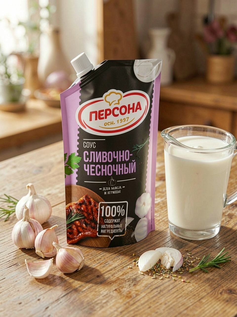 Соус Сливочно-чесночный "Персона", 500 гр