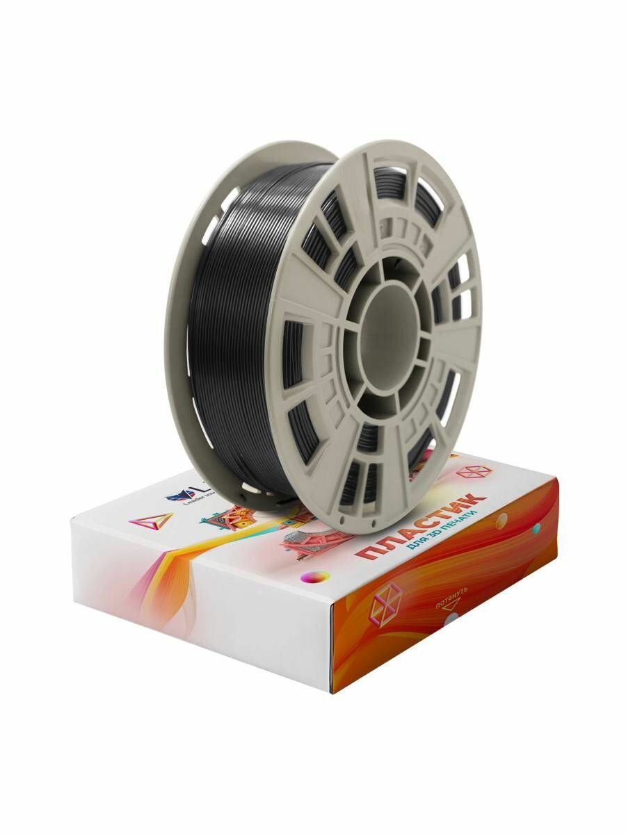 PETG+ пластик LIDER-3D для 3D принтера 1.75 мм, Чёрный, 2.5 кг