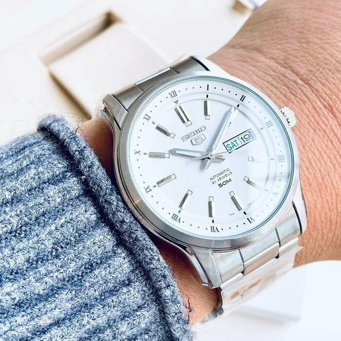 Наручные часы SEIKO, серебристый/белый — фото 1